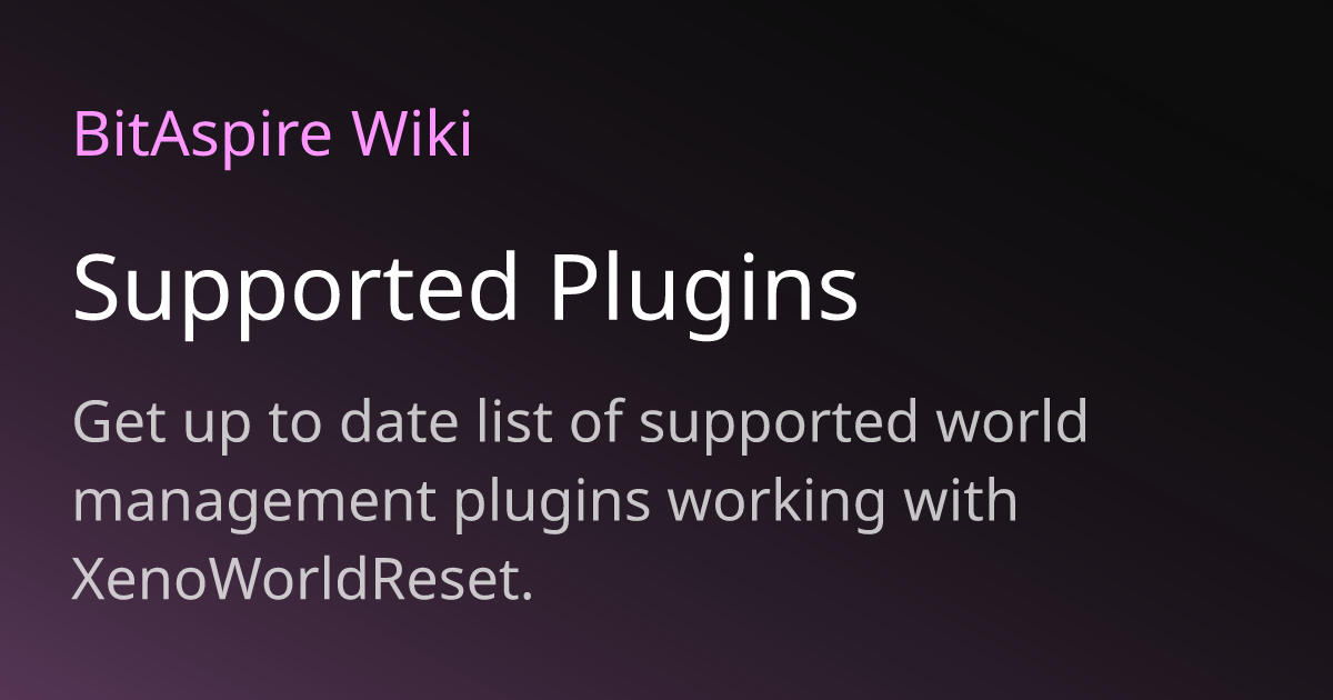 Supported Plugins